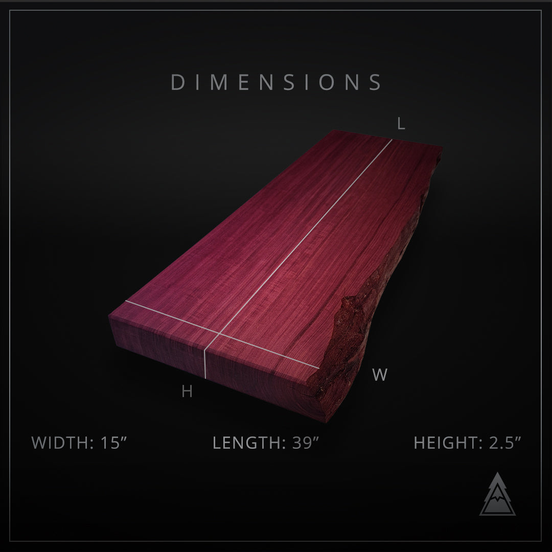 Purple Heart Exotic Wood End Table (15"x39"x2.5") – Cedar Ridge Products